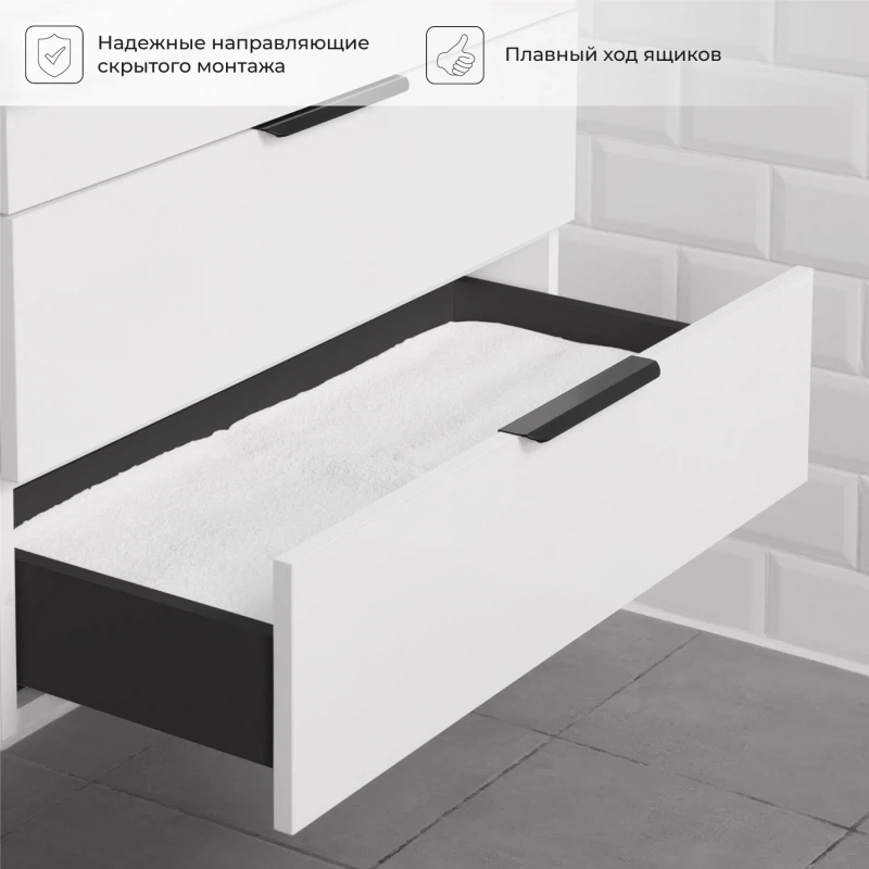 Тумба под раковину подвесная Итана Alta 80 с выдвижными ящиками под ...